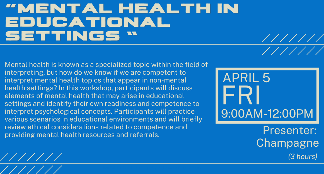 Workshops Descriptions - MCDHH